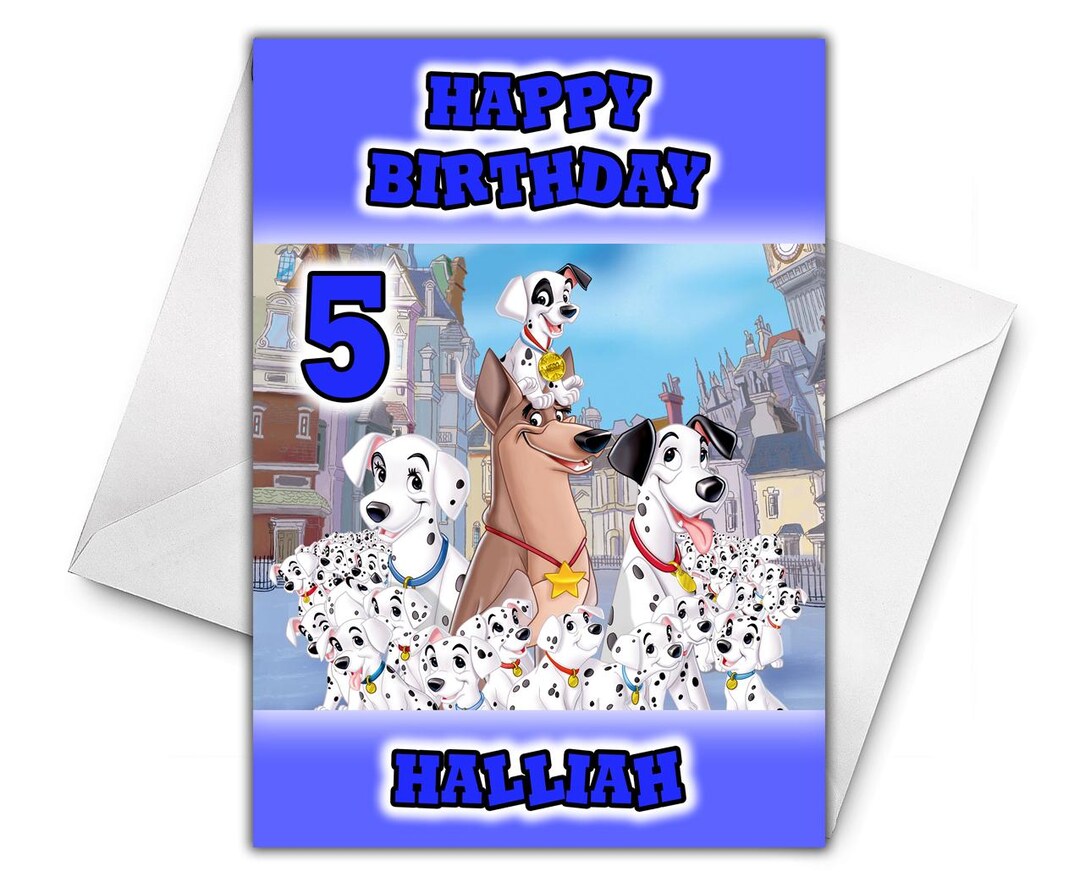 101 DALMATIANS Personalised Birthday Card Disney Birthday Card Disney ...