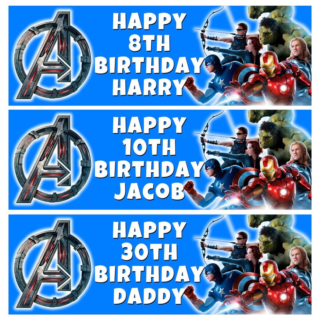 MARVEL AVENGERS Personalised Birthday Banners Marvel Comics ...