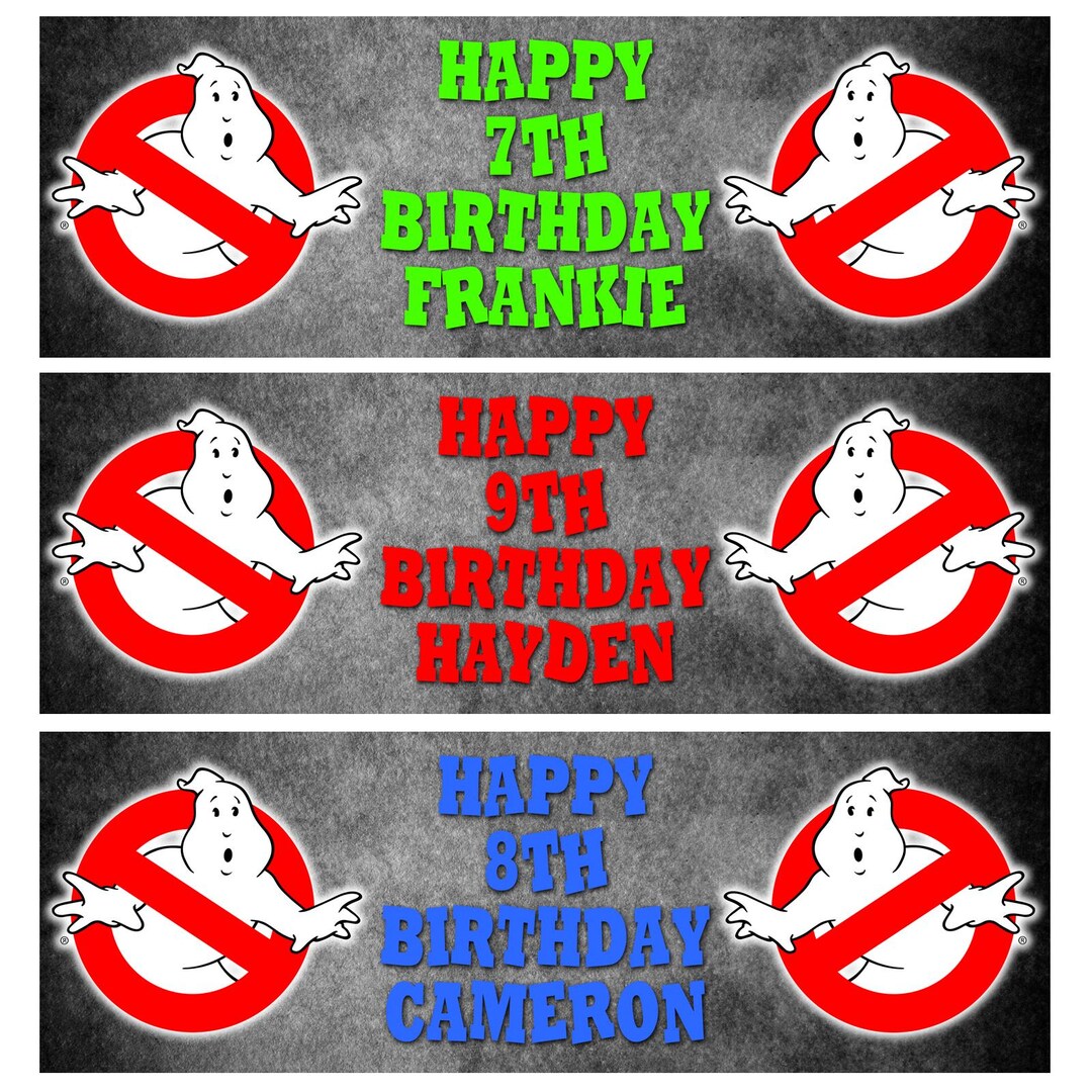GHOSTBUSTERS Personalised Birthday Banners Ghostbusters Personalised ...