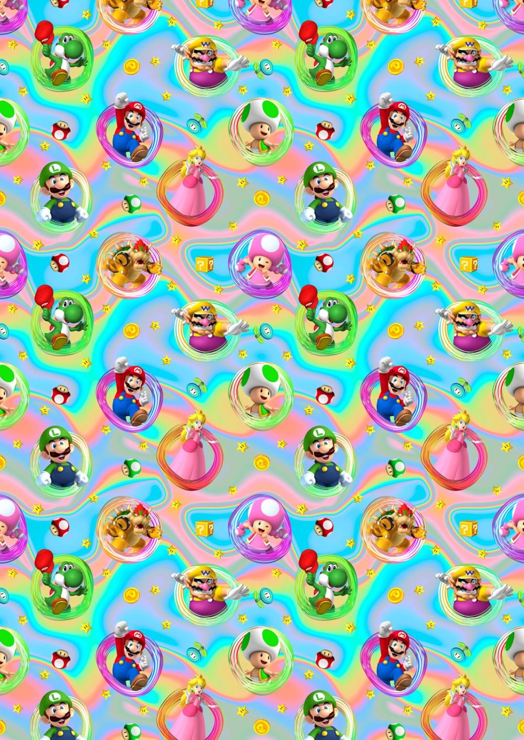 SUPER MARIO Birthday Wrapping Paper Super Mario Gift Wrap Luigi Gift ...