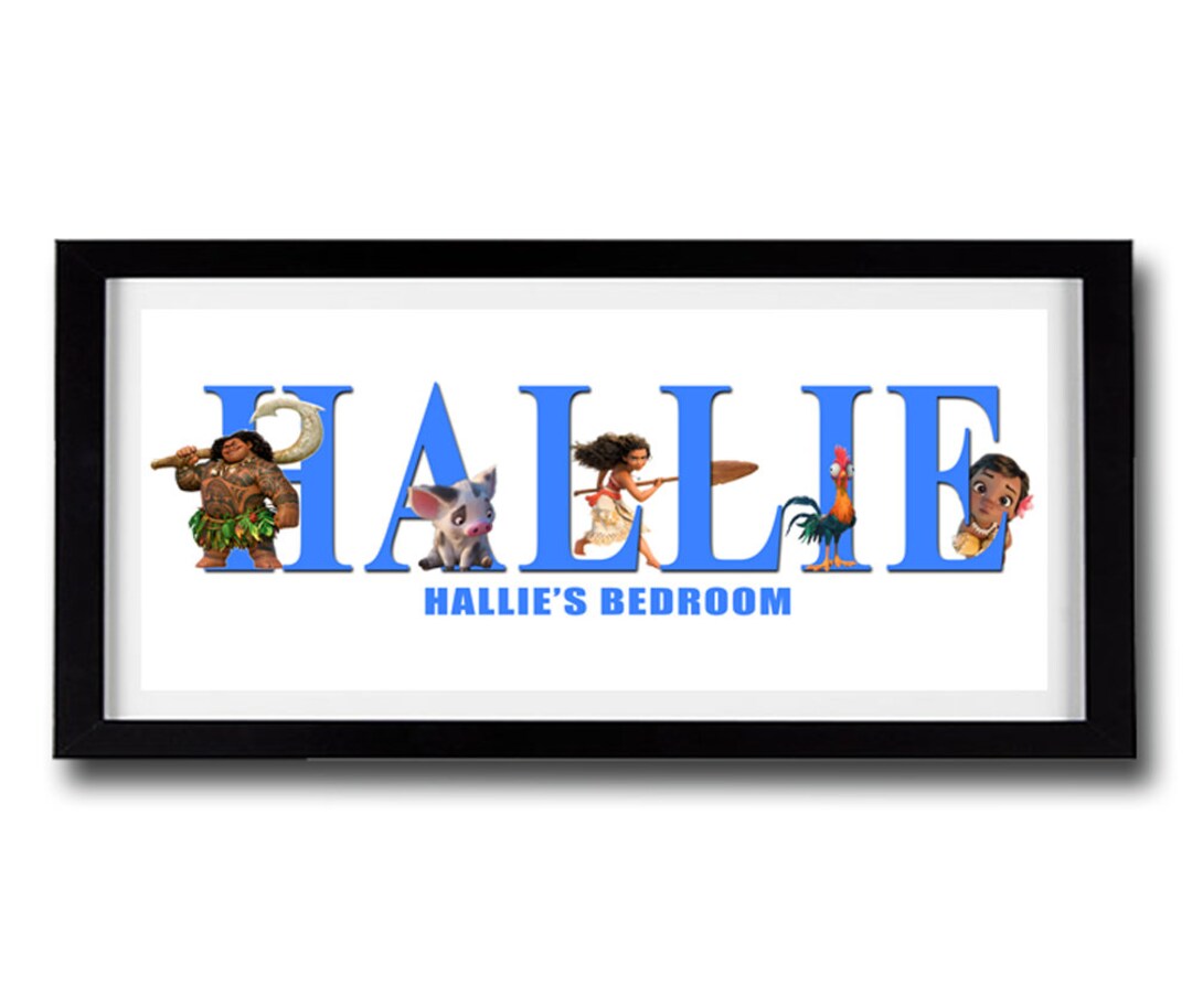 MOANA Personalised Digital Name Artwork Moana Personalised Arwork ...