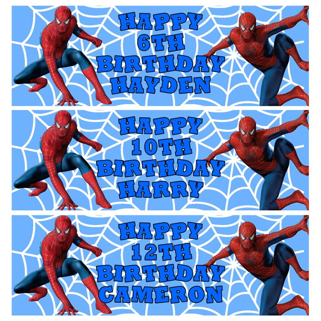 SPIDERMAN Personalised Birthday Banners Marvel Comics Personalised ...