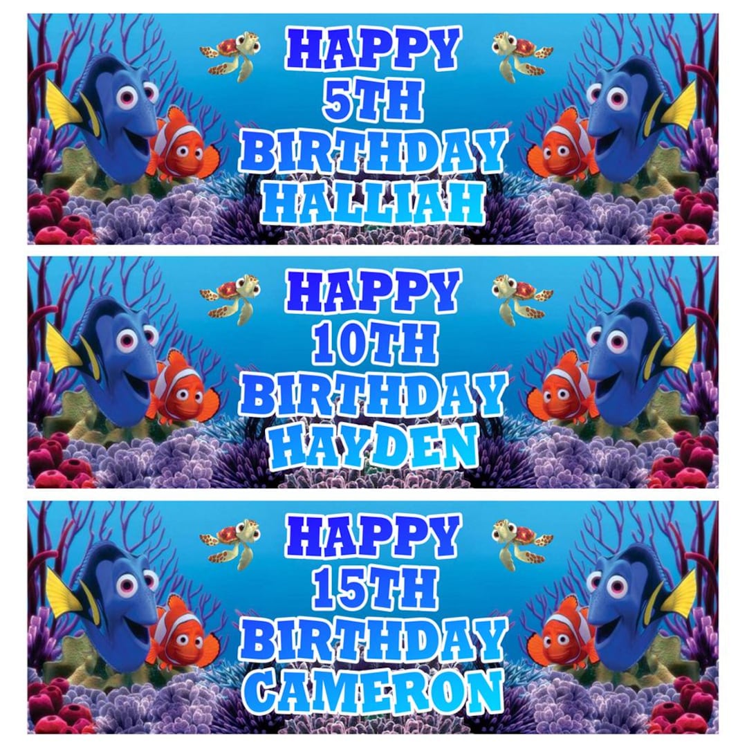 FINDING NEMO Personalised Birthday Banners Disney Finding Nemo ...