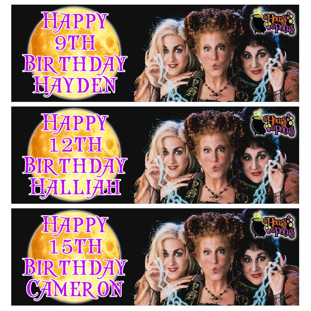 HOCUS POCUS Personalised Birthday Photo Banners Disney Hocus Pocus ...