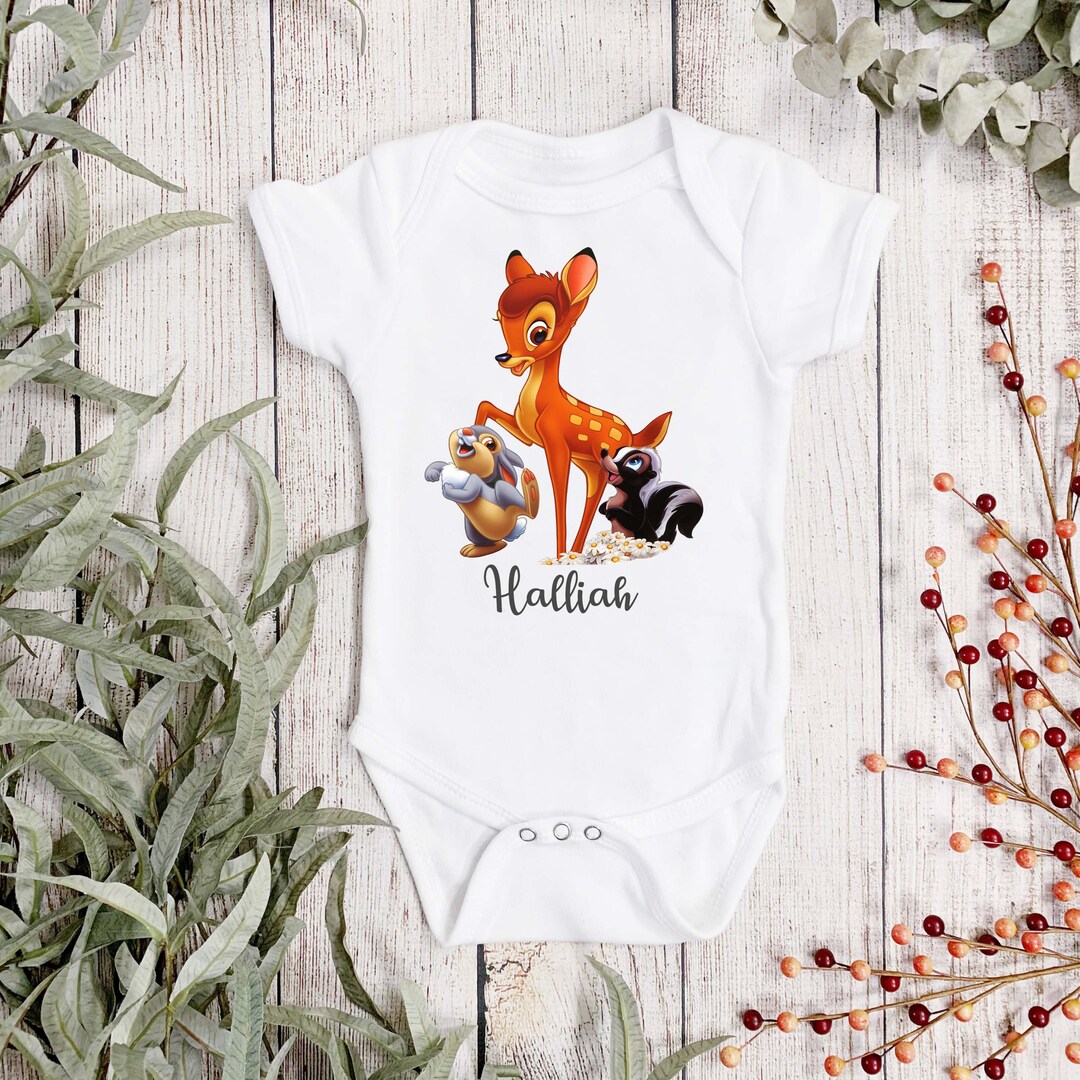 DISNEY BAMBI Personalised Baby Vest Disney Bambi Sleepsuit Disney ...