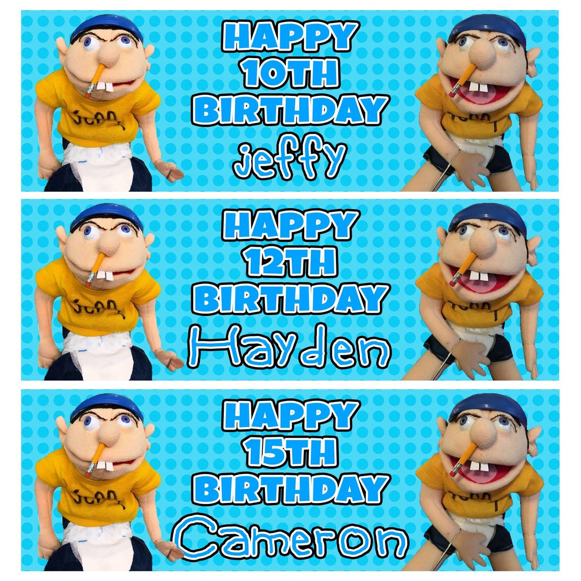 JEFFY Personalised Birthday Banners Jeffy Youtube Personalised Banner ...