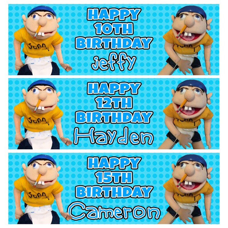 JEFFY Personalised Birthday Banners Jeffy Youtube Personalised Banner ...