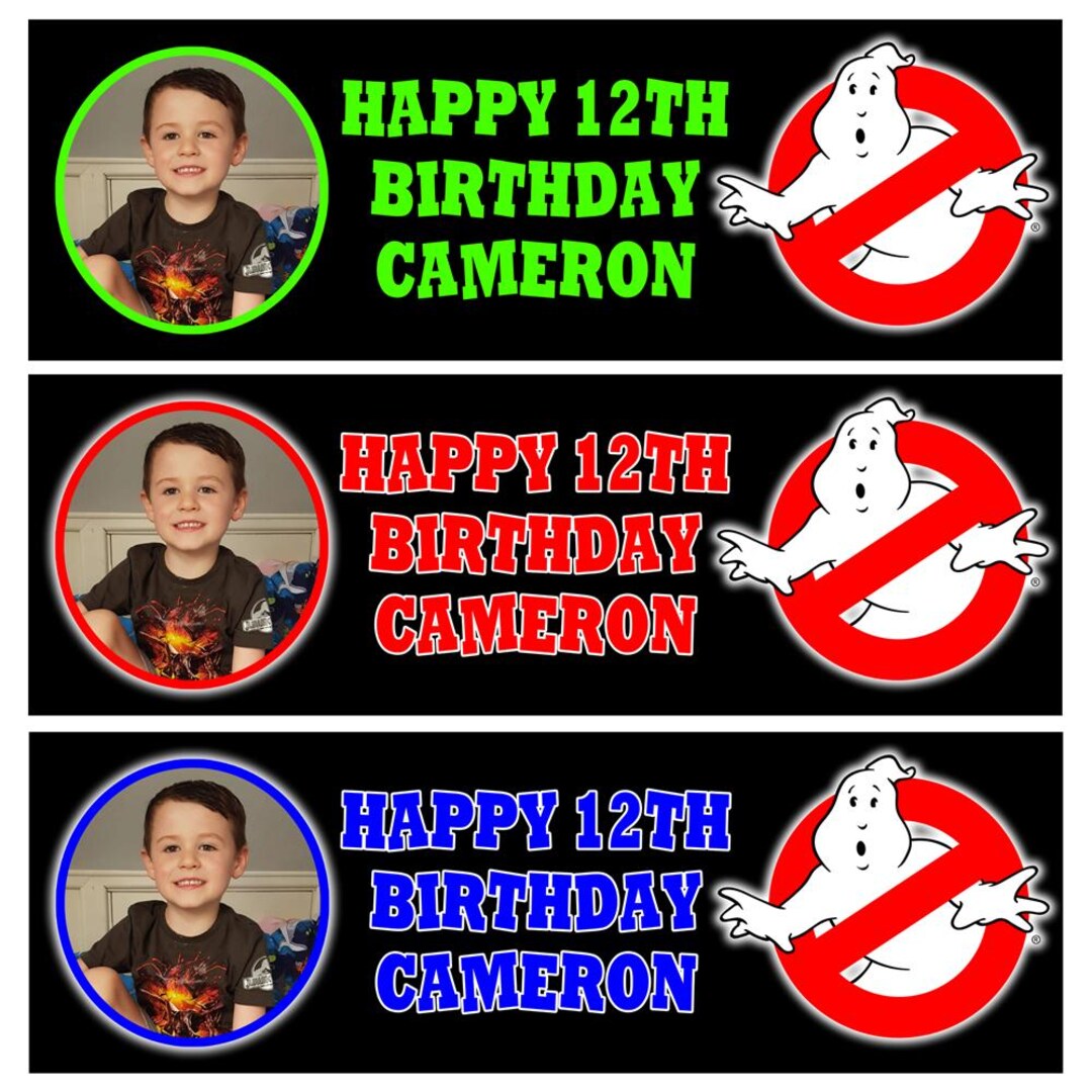 GHOSTBUSTERS Personalised Birthday Photo Banners Ghostbusters ...