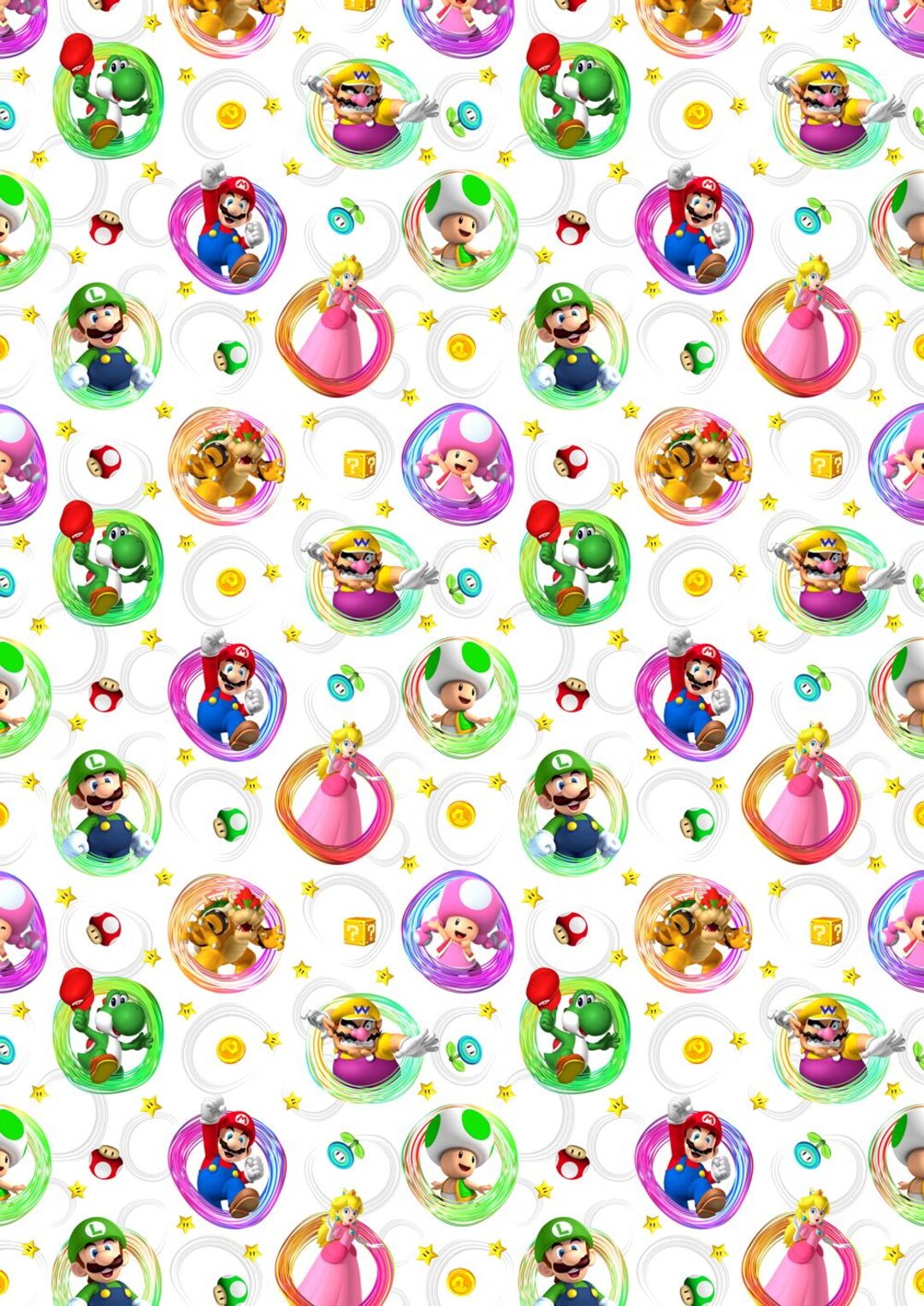 SUPER MARIO Birthday Wrapping Paper Super Mario Gift Wrap Luigi Gift ...