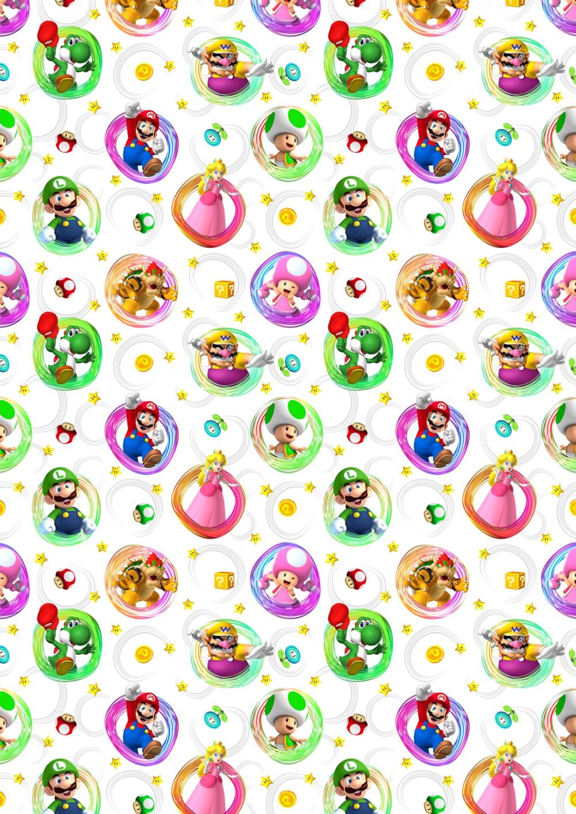 SUPER MARIO Birthday Wrapping Paper Super Mario Gift Wrap Luigi Gift ...