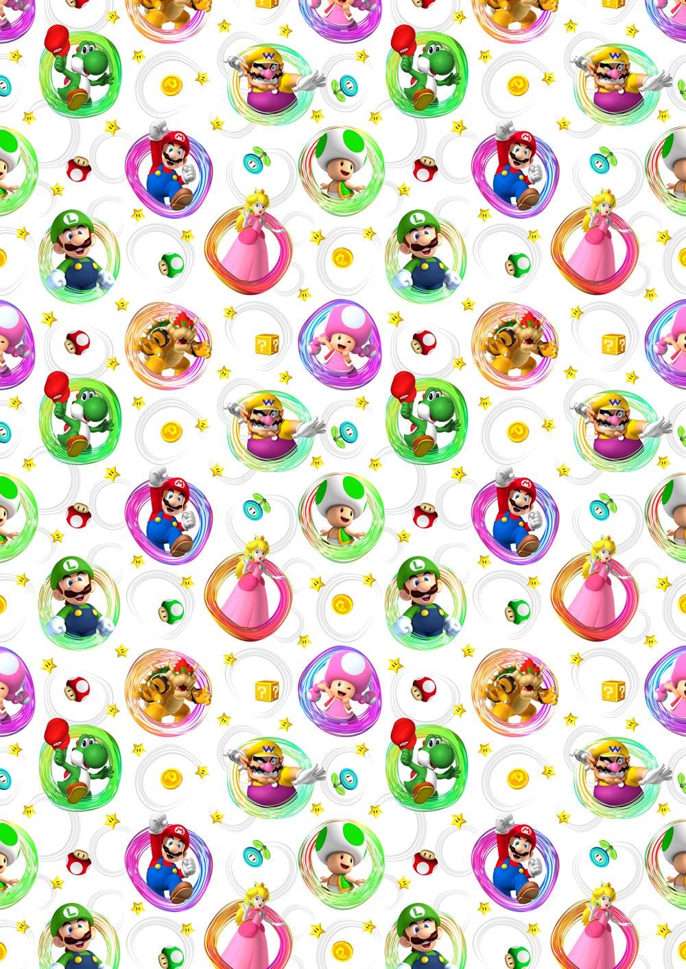 SUPER MARIO Birthday Wrapping Paper Super Mario Gift Wrap Luigi Gift ...