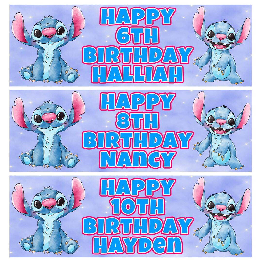 DISNEY STITCH Personalised Birthday Banners Disney Lilo and Stitch ...