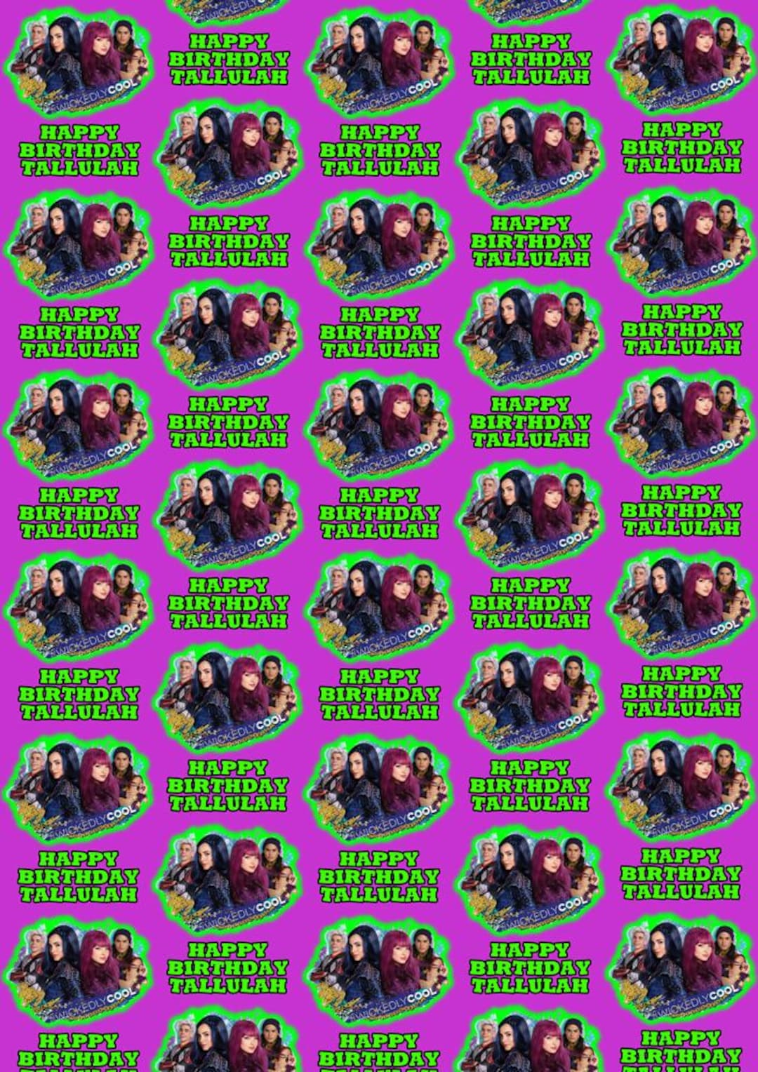 DESCENDANTS Personalised Birthday Wrapping Paper Disney Descendants ...