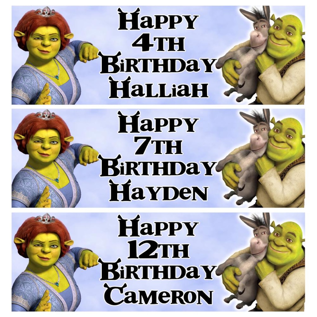 SHREK Personalised Birthday Banners Shrek Personalised Banner Kids ...