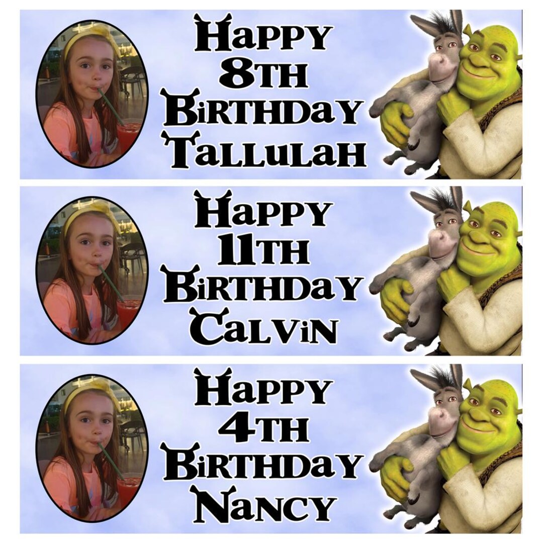 SHREK Personalised Birthday Photo Banners Shrek Personalised Banner ...