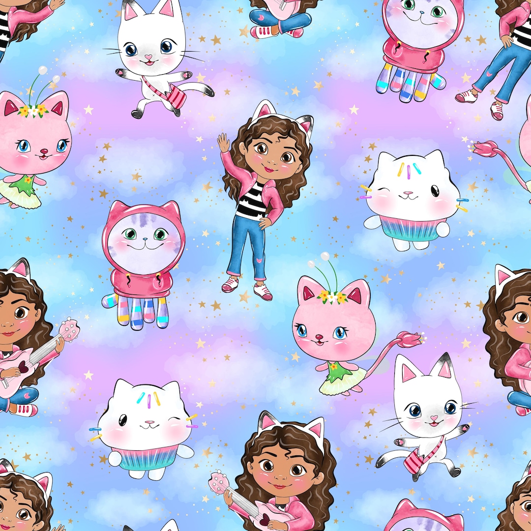 GABBY Seamless Pattern Dollhouse Seamless Design Watercolour Stitch ...