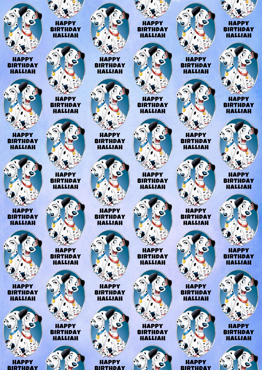 101 DALMATIANS Personalised Birthday Wrapping Paper 101 Dalmatians ...