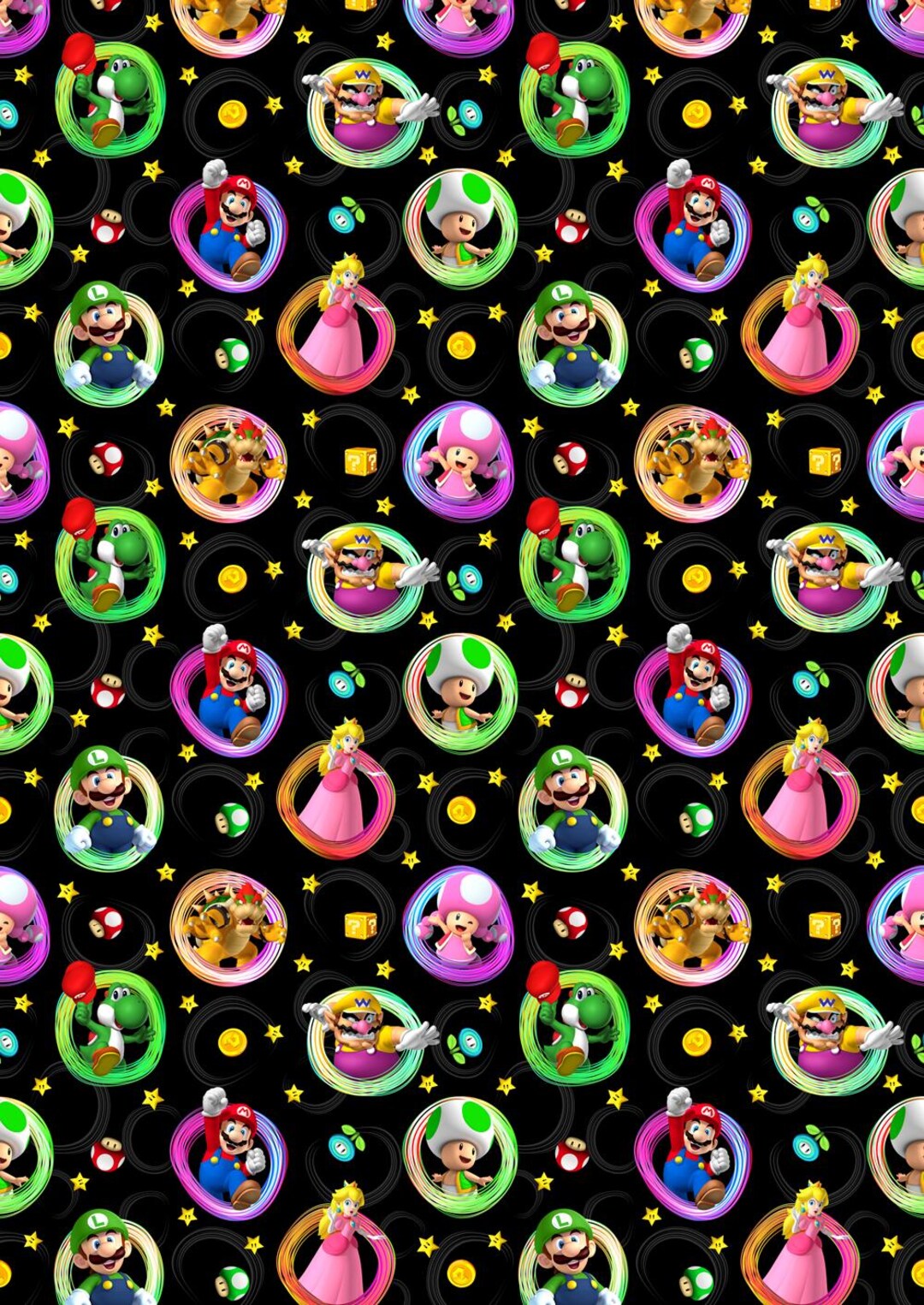 SUPER MARIO Birthday Wrapping Paper Super Mario Gift Wrap Luigi Gift ...