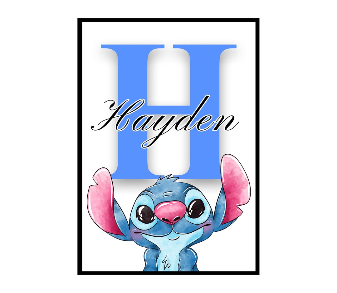 DISNEY STITCH Framed Name Disney Print Disney Stitch Framed Print Lilo ...