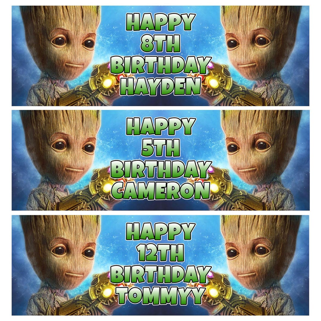 GROOT Personalised Birthday Banners Marvel Comics Personalised Banner ...