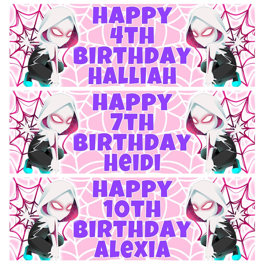 SPIDERGIRL GWEN Personalised Birthday Banners Marvel Comics ...