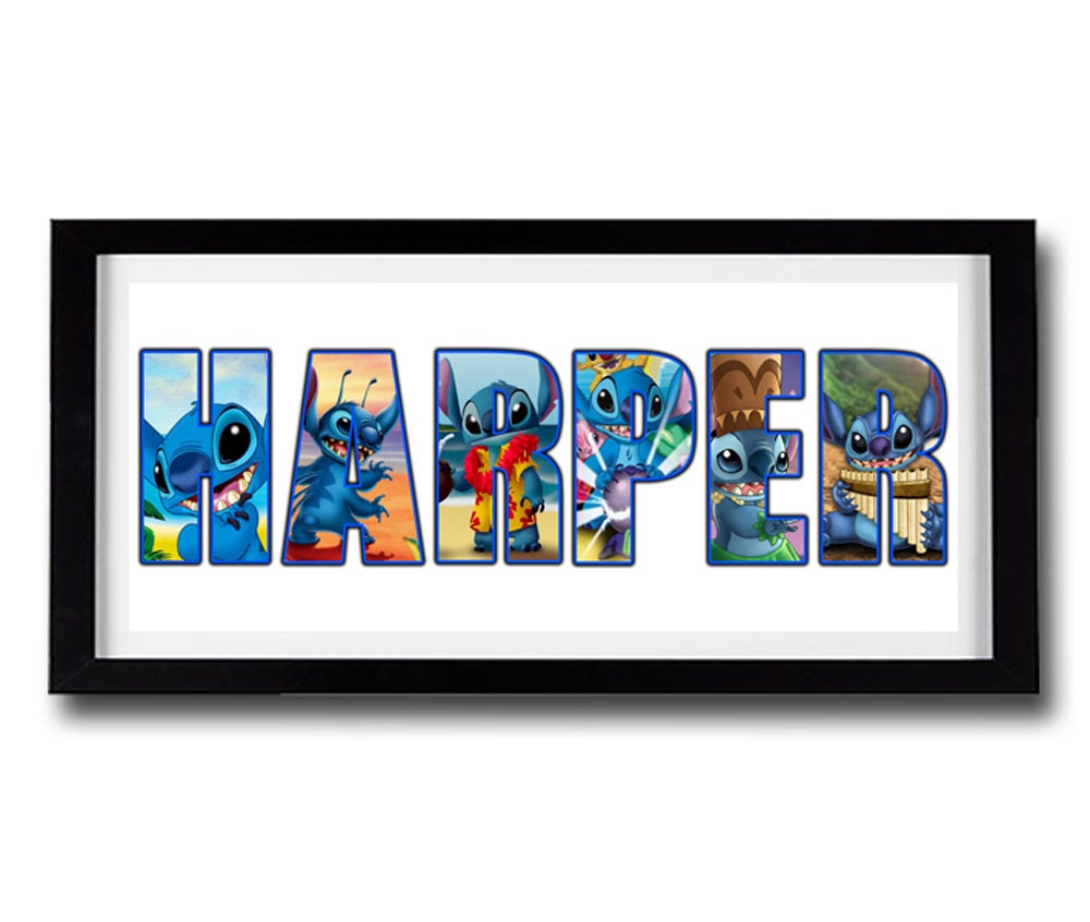 LILO AND STITCH Personalised Digital Name Artwork Lilo Stitch ...