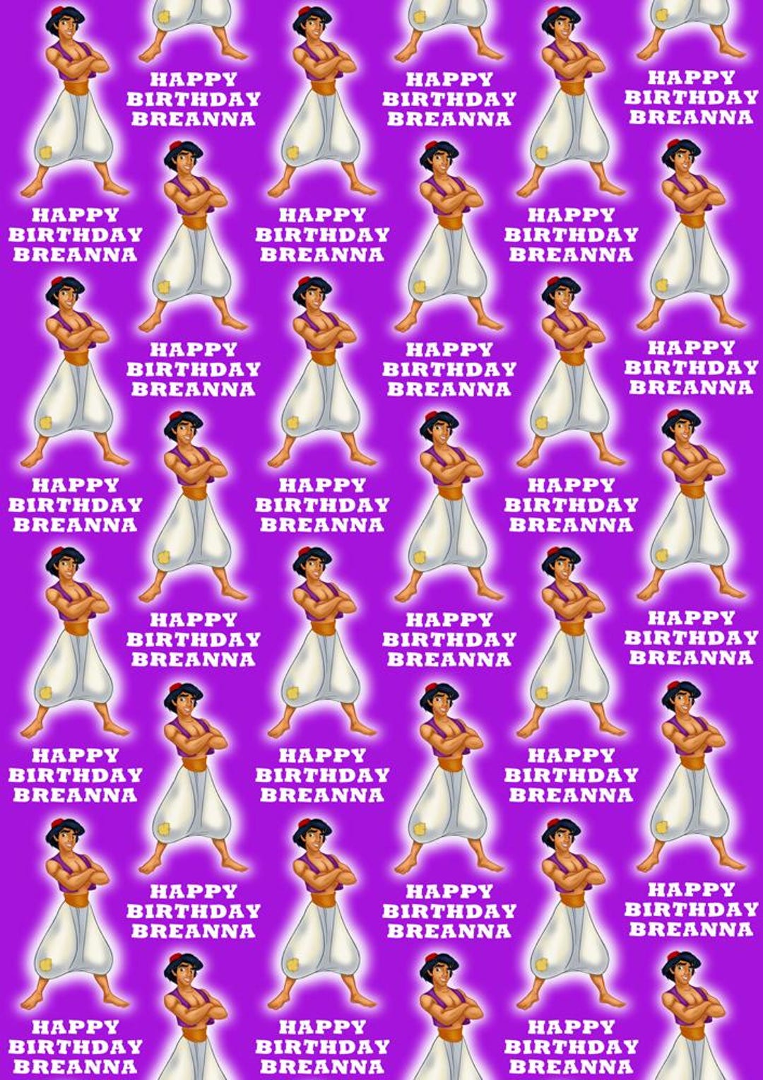 ALADDIN Personalised Birthday Wrapping Paper Disney Aladdin ...