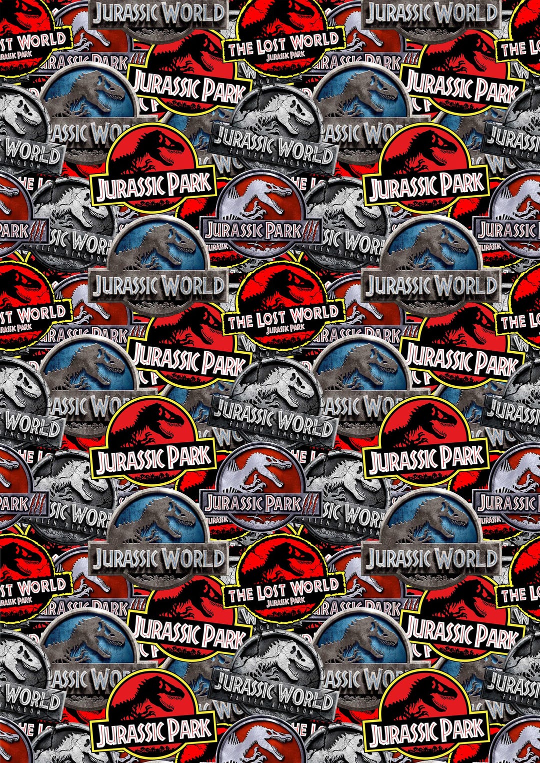 JURASSIC PARK Birthday Wrapping Paper Jurassic Park Gift Wrap Jurassic ...