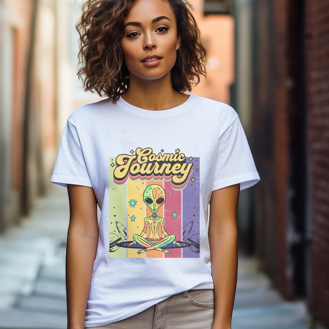 Funny Alien Shirt, Retro Alien Gift, Space Lover Shirt, Trippy T-shirt ...