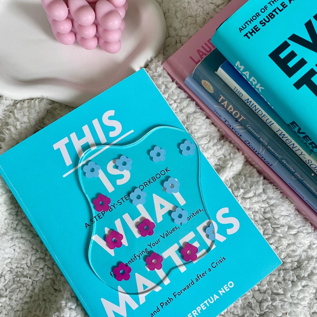 Cloud Coaster, Clear Acrylic Coaster, Floral Pattern, Handmade Clear ...