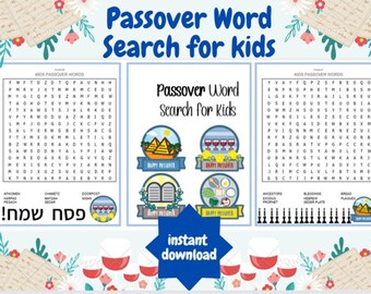 Passover Word Search, Printable Passover Word Search, Passover Activity ...