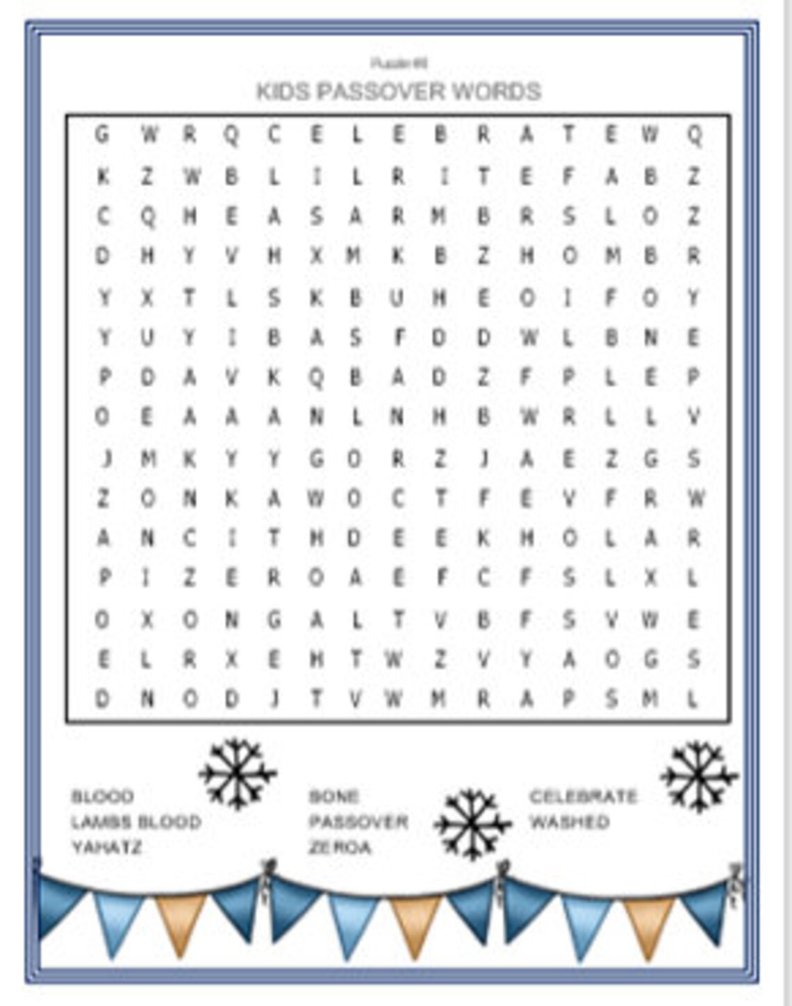 Passover Word Search, Printable Passover Word Search, Passover Activity ...
