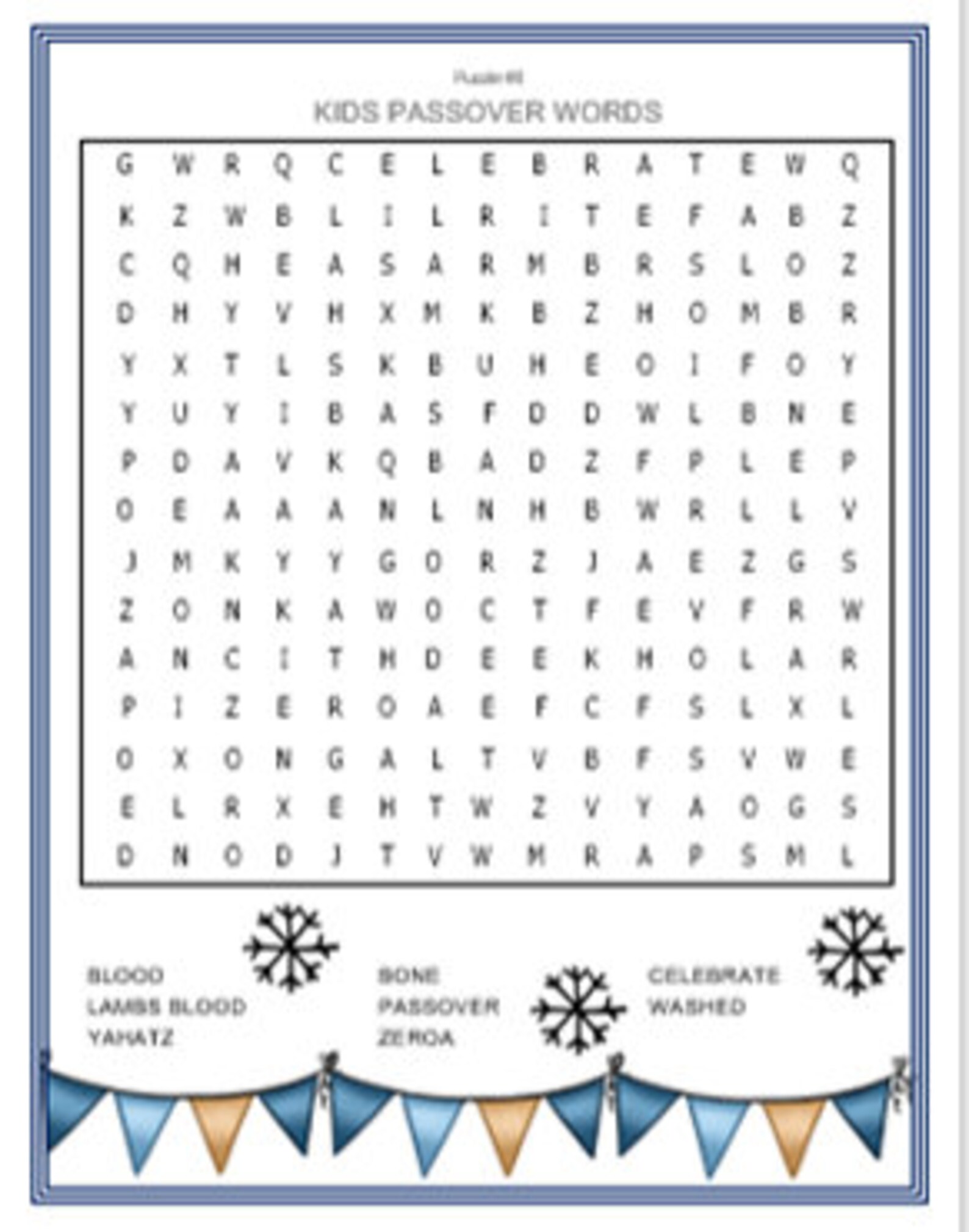Passover Word Search, Printable Passover Word Search, Passover Activity ...
