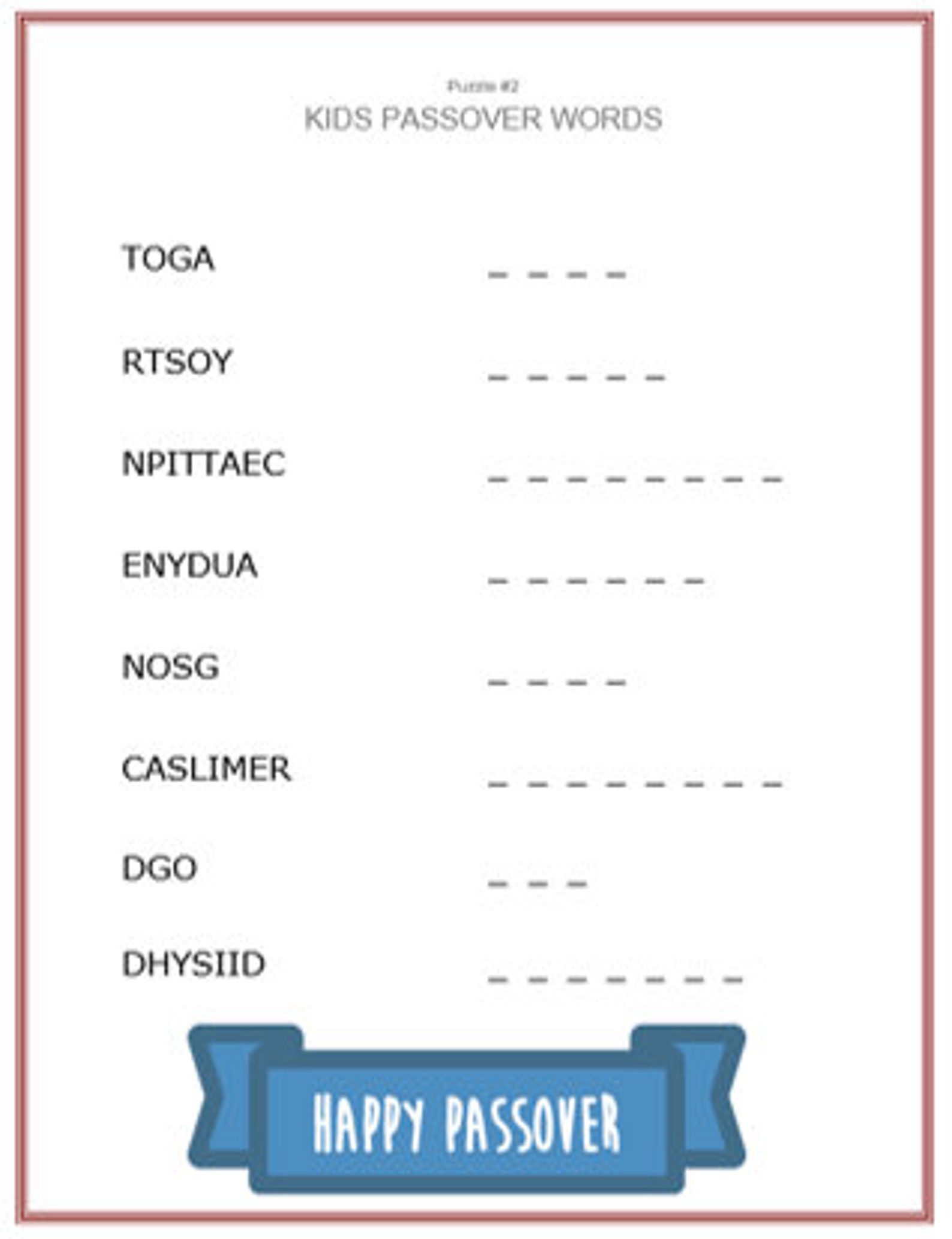 Passover Word Search, Printable Passover Word Search, Passover Activity ...