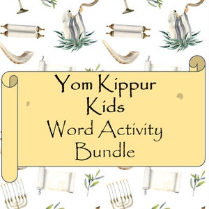 Yom Kippur Kids Word Activity Bundles Instant Download Digital Book - Etsy