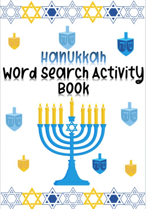 Hanukkah Word Activity Color Dot to Dot Digital Download Book - Etsy