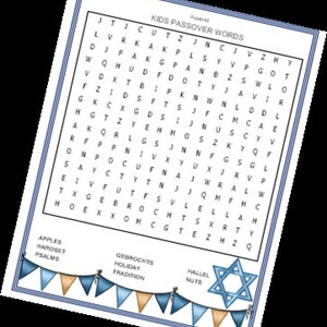 Passover Word Search, Printable Passover Word Search, Passover Activity ...