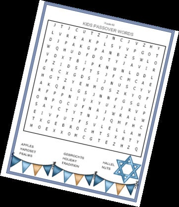 Passover Word Search, Printable Passover Word Search, Passover Activity ...