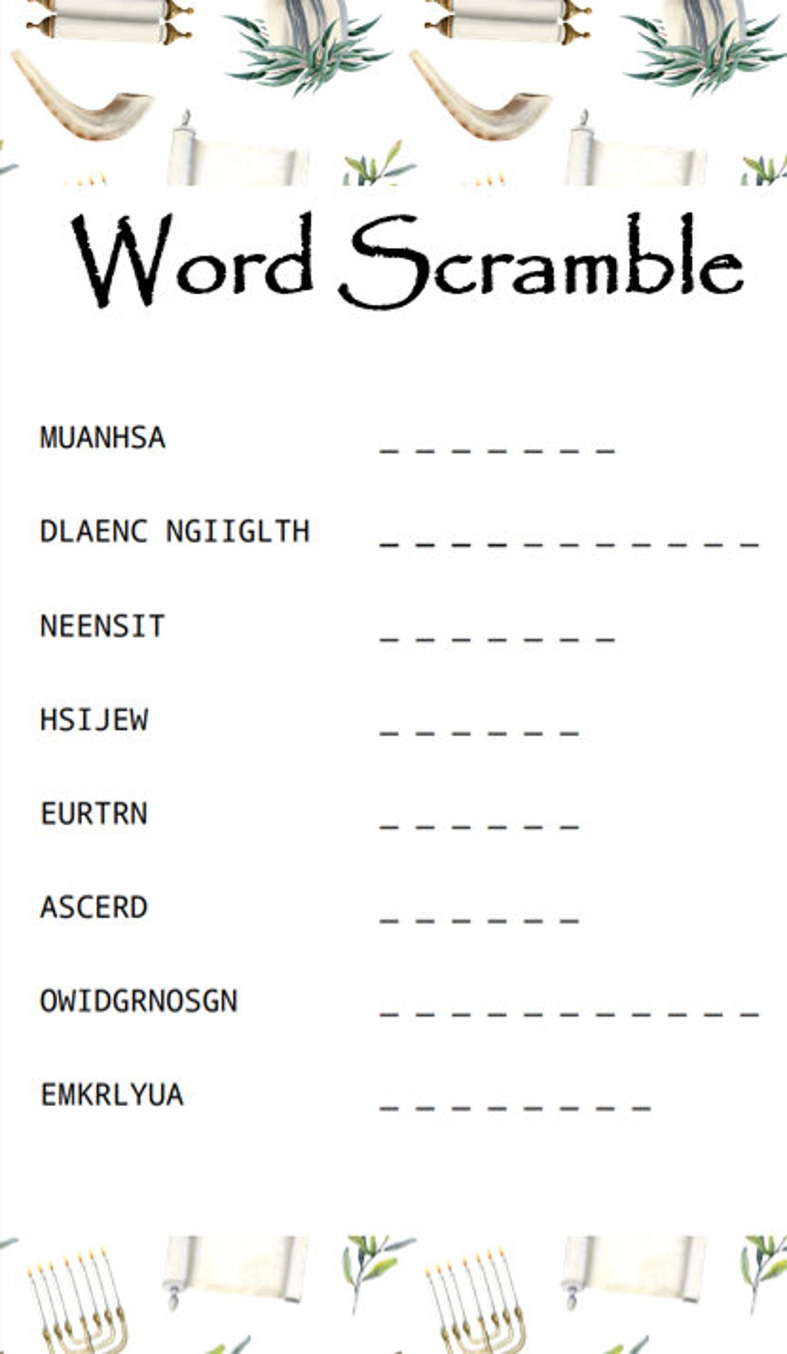 Yom Kippur Kids Word Activity Bundles Instant Download Digital Book - Etsy