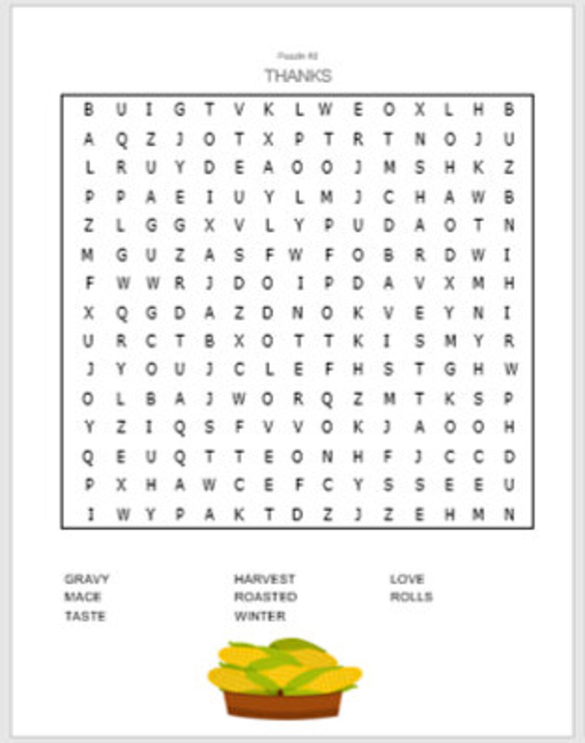 Thanksgiving Word Search Printable, Thanksgiving Game, Thanksgiving ...