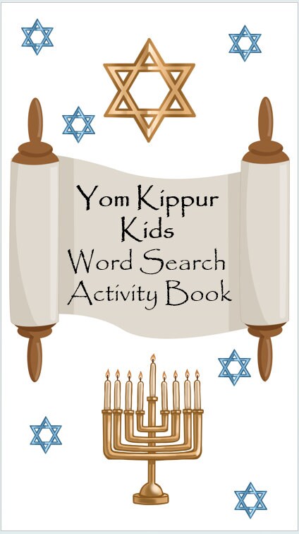 Yom Kippur Kids Word Search Activity Book - Etsy