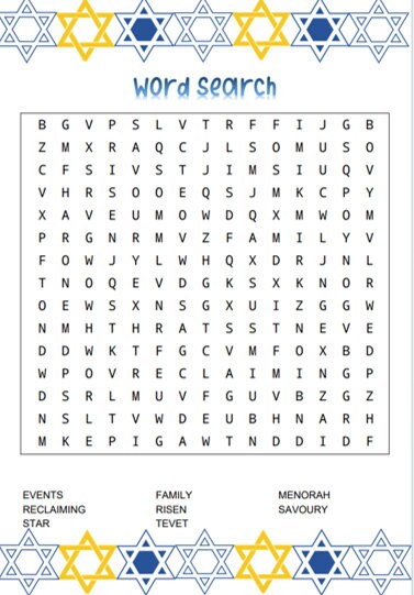Hanukkah Word Activity Color Dot to Dot Digital Download Book - Etsy