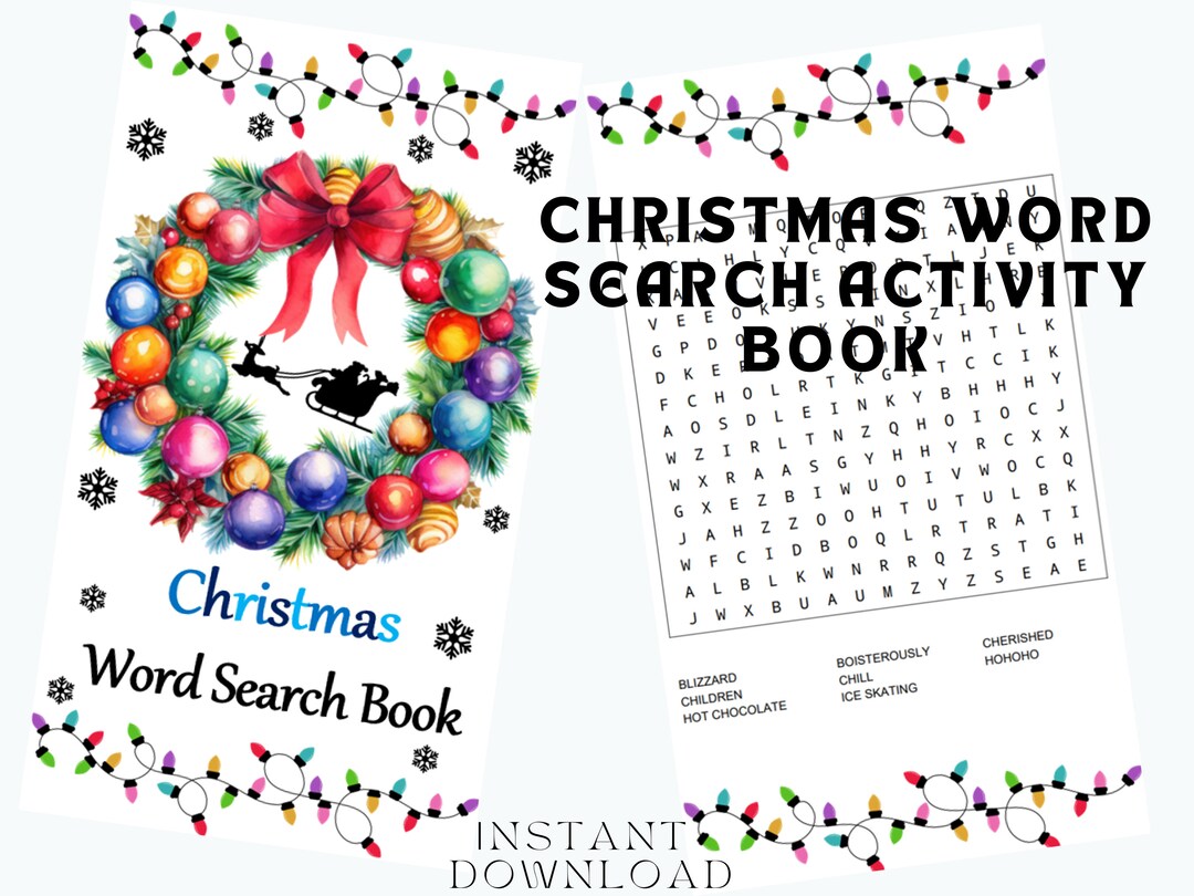 Christmas Kids Word Search Activity Digital Download Book - Etsy