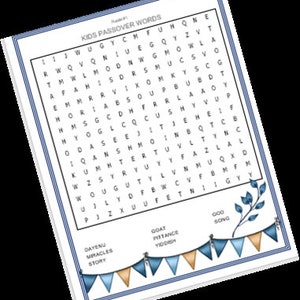 Passover Word Search, Printable Passover Word Search, Passover Activity ...