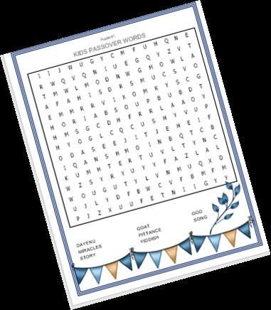 Passover Word Search, Printable Passover Word Search, Passover Activity ...