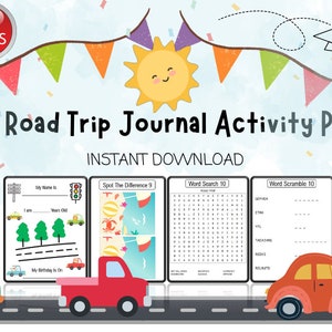 Kids Road Trip Journal Activity Pack - Etsy