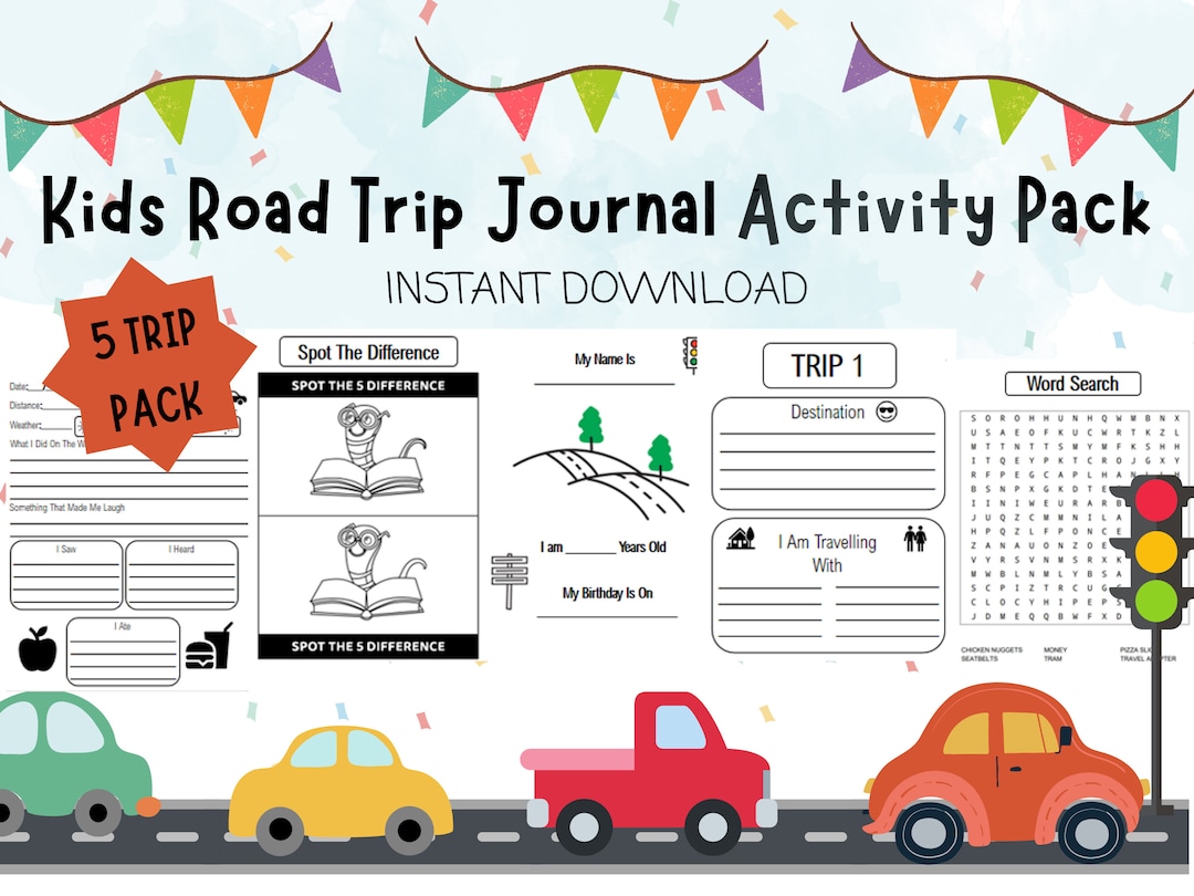 Kids Road Trip Journal Activity Pack - Etsy