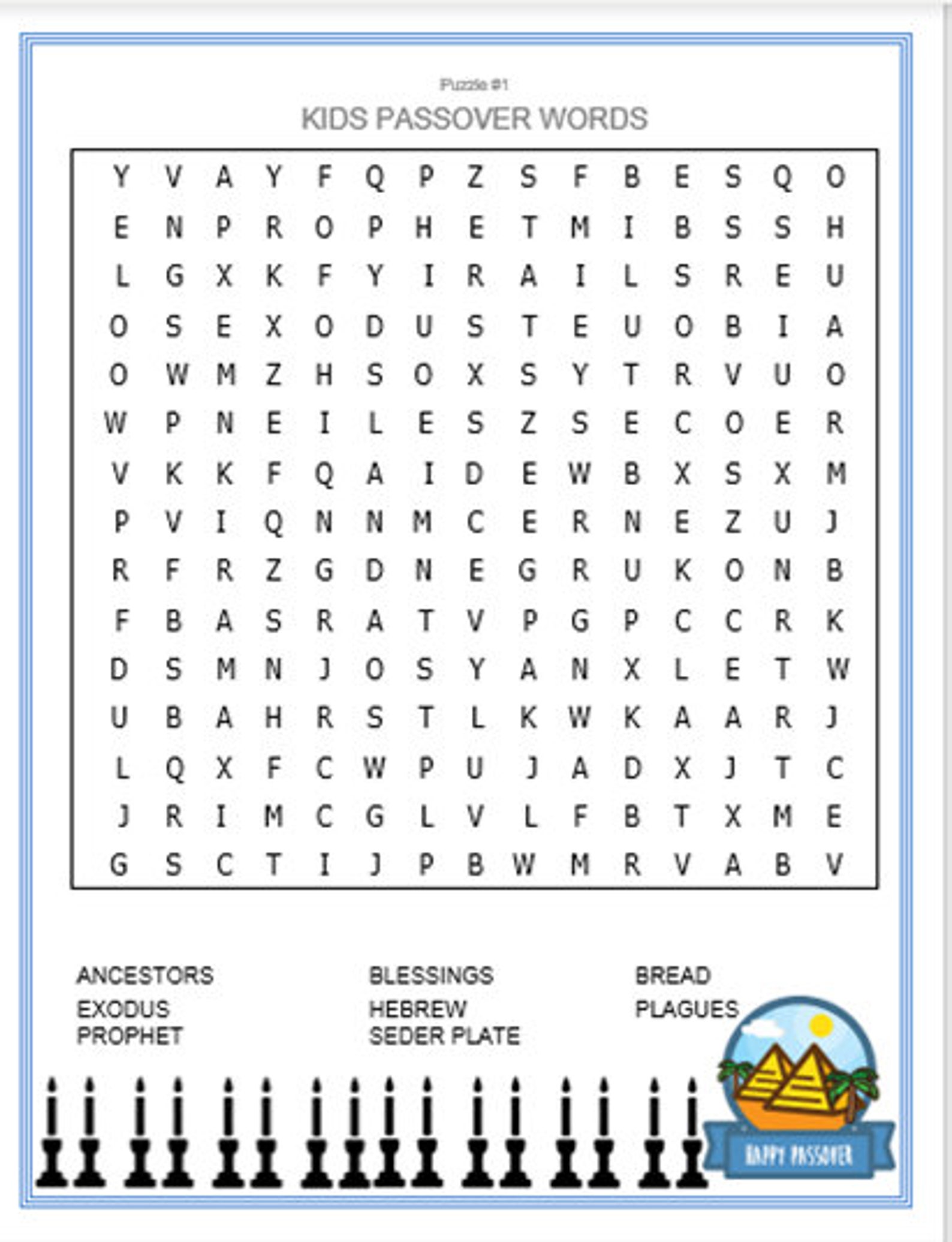 Passover Word Search, Printable Passover Word Search, Passover Activity ...