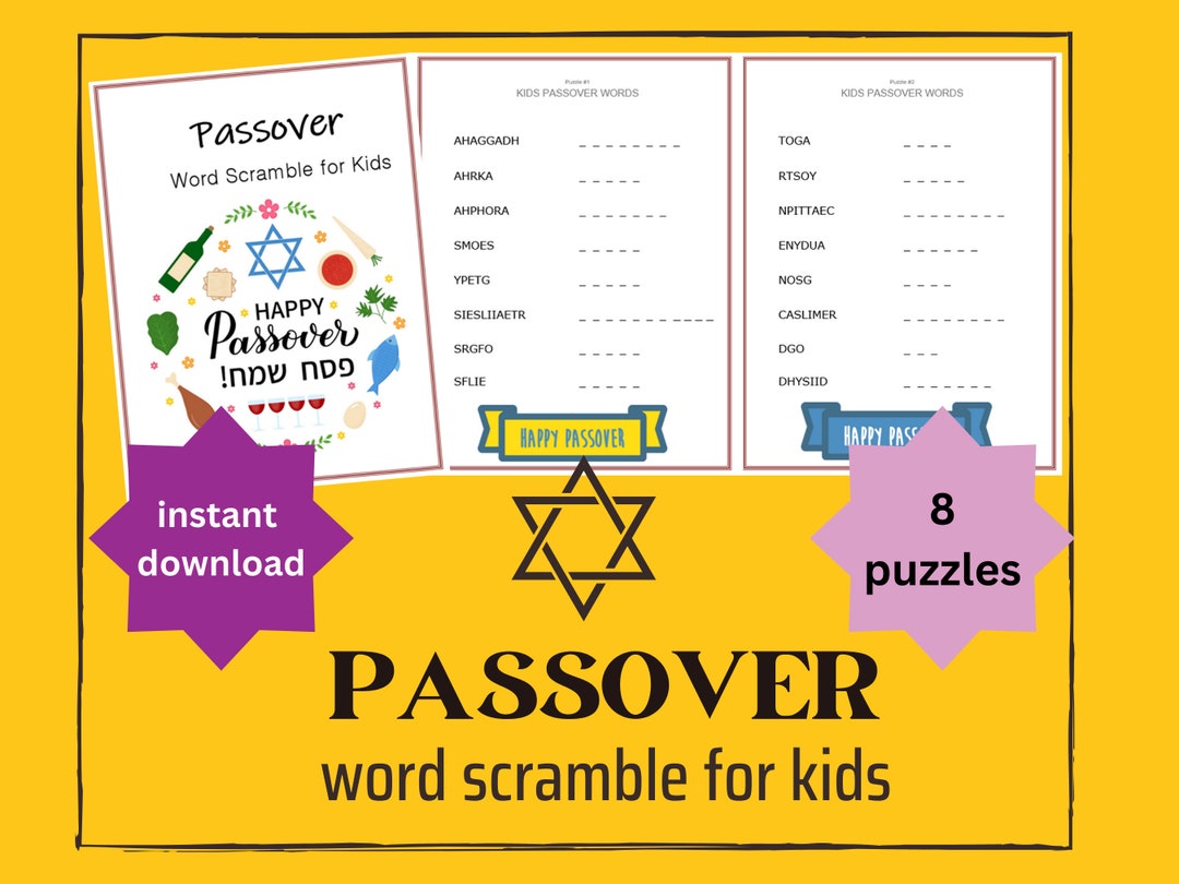 Passover Word Search, Printable Passover Word Search, Passover Activity ...