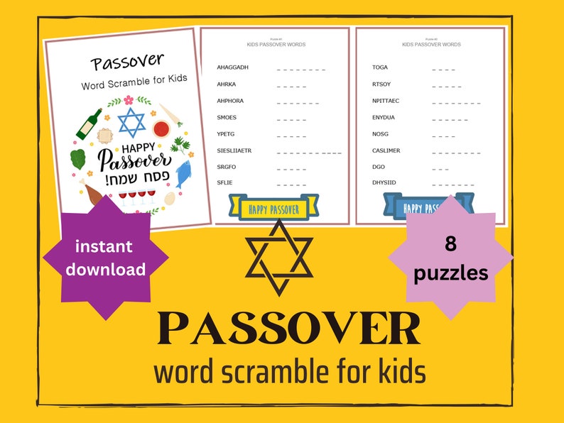 Passover Word Search, Printable Passover Word Search, Passover Activity ...